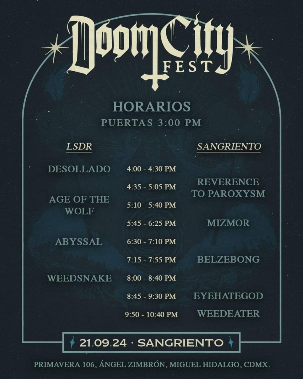 Conoce a las poderosas bandas que tocarán en el Doom City Fest 2024 ...